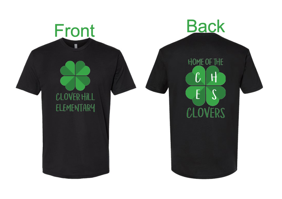 Clover Hill Elementary Front and Back Design Shirt, Youth Sizes ...